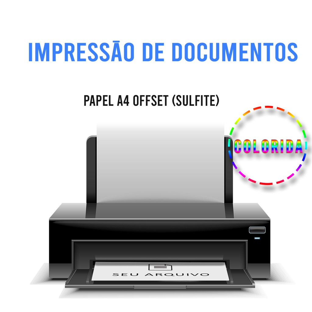 Impressão Colorida em Papel Fotográfico Brilhante (A4) de 180g - Fotos ...
