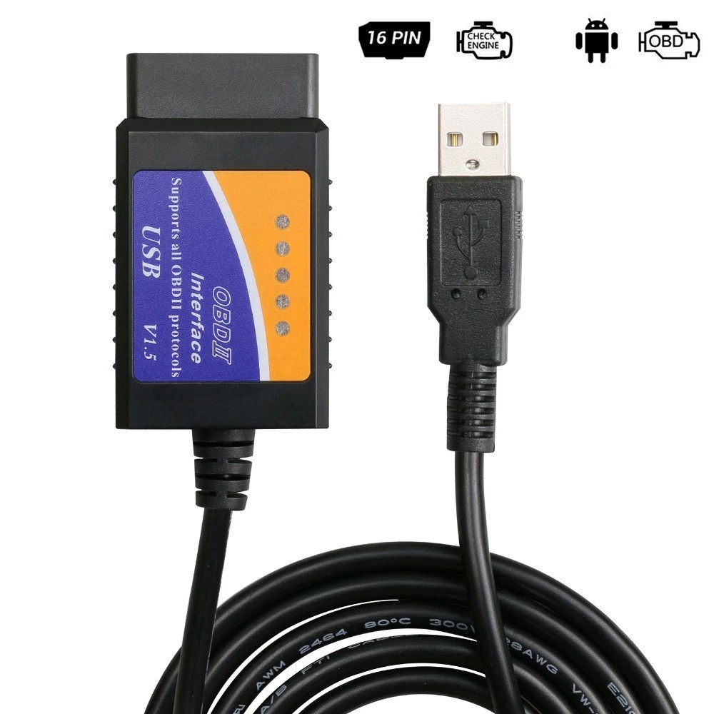 Elm327 V1.5 Obd2 Usb Car Interface De Diagnóstico Scanner Elm 327 V 1.5 Ferramenta De ...