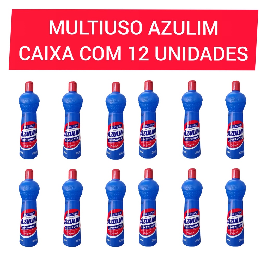 Limpador Multiuso Azulim Original 500ml - Caixa com 12 unidades ...
