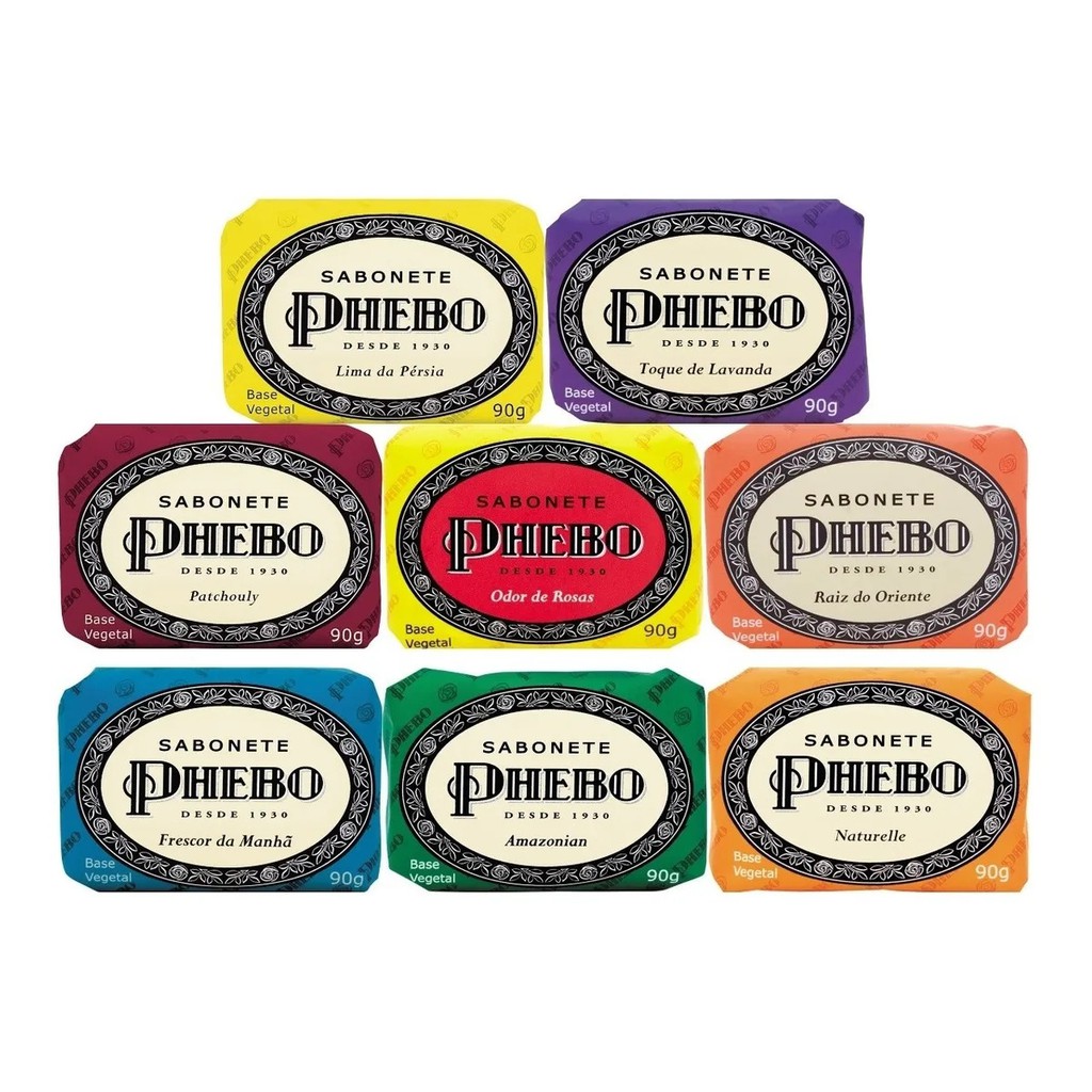 Kit 8 Sabonete em Barra Phebo 90G Escolha a Fragrância | Shopee Brasil