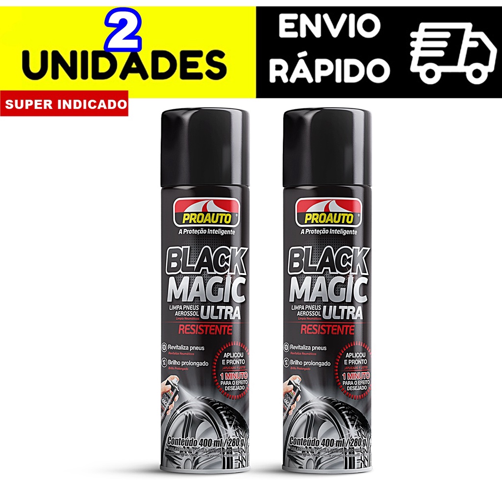 2 Pretinho Spray Limpa Revitaliza Pneus Brilho Prolongado Carro Limpo ...