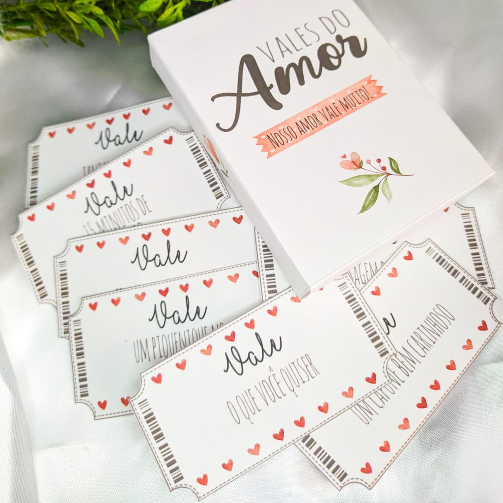 Vale de amor dia dos Namorados Corte e Monte caixa com 24 vales de amor ...