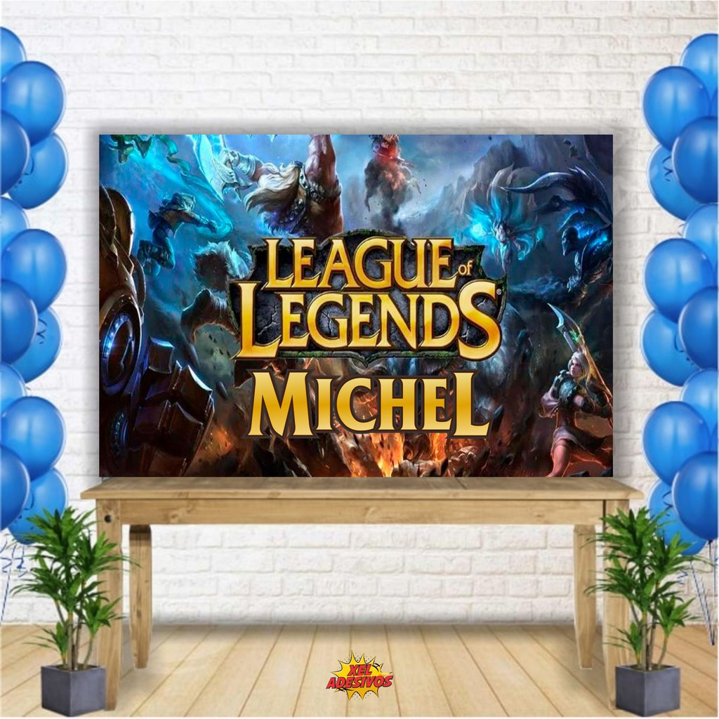 Painel Lona LOL League Of Legends Decoração Festa Aniversário Infantil ...