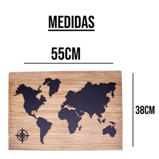 Mapa Mundi Mdf Quadro Decorativo Decoracao Sala | Shopee Brasil
