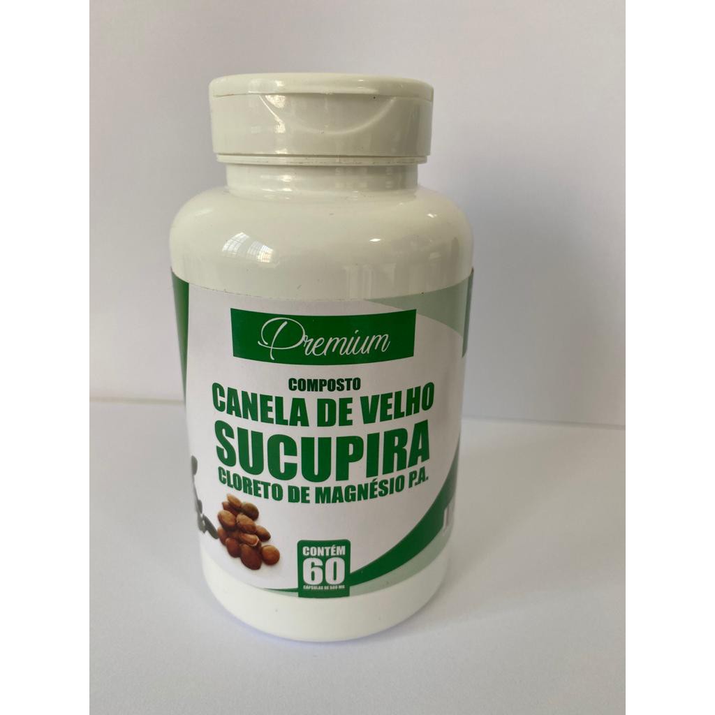 Canela de Velho Sucupira Cloreto de Magnésio PA 60 cápsulas de 500mg - Premium | Shopee Brasil