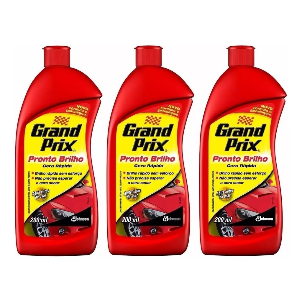 Kit 3 Ceras Liquidas Grand Prix Pronto Brilho 200ml Johnson | Shopee Brasil