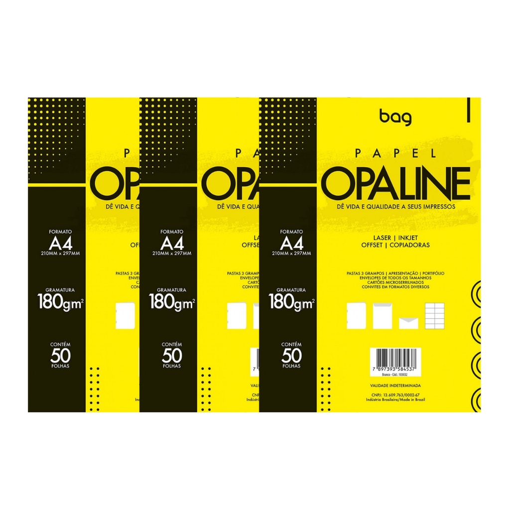 Papel Opaline A4 180g - 150 follhas | Shopee Brasil