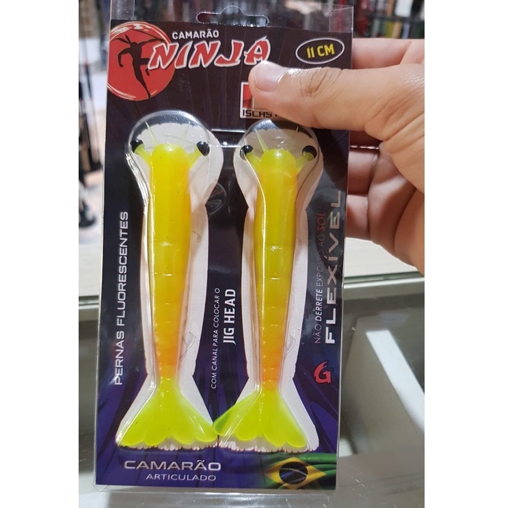 Isca Mare Camarão Ataque Certeiro C/anzol Tam M Cór Gold /Cód:3481 ...