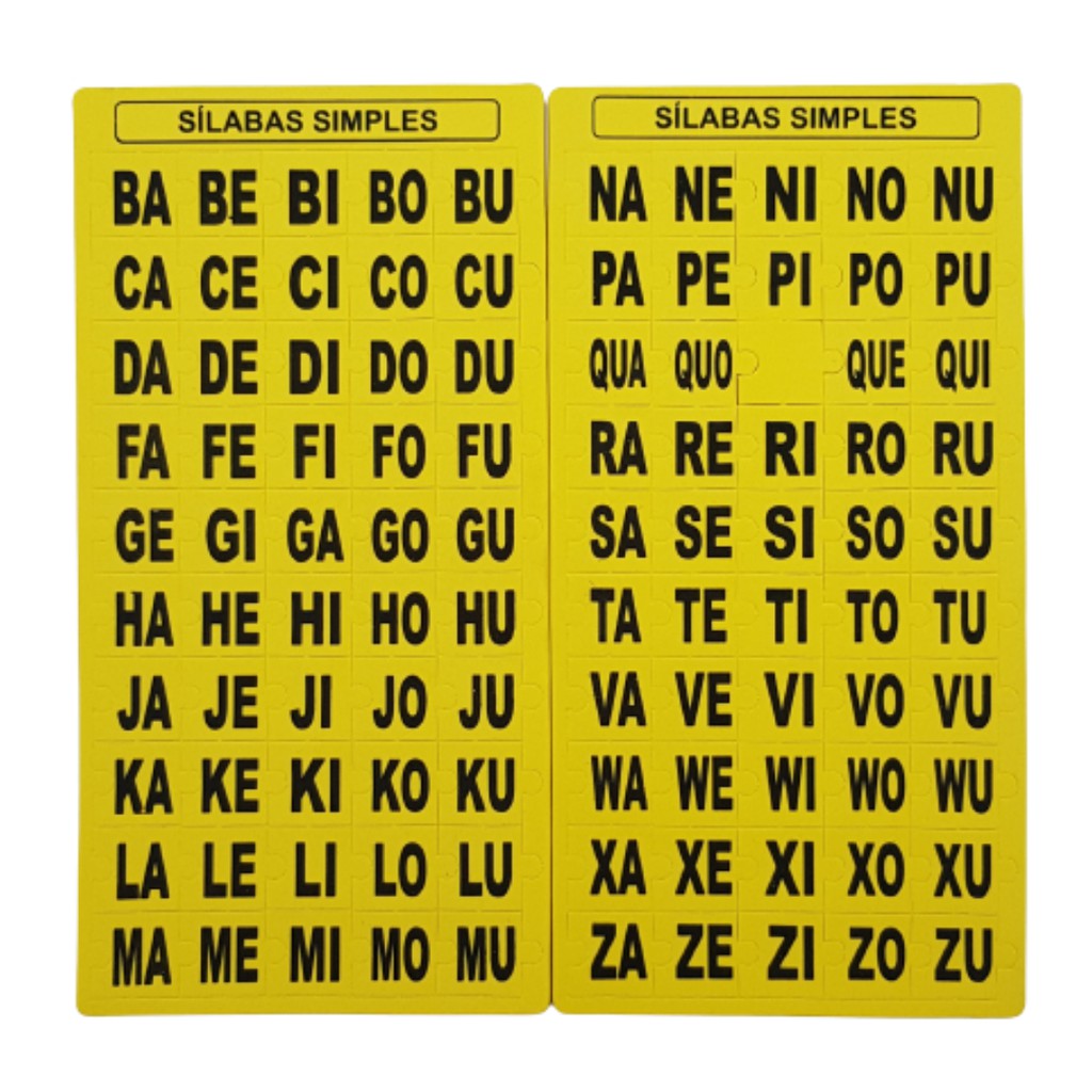 Kit com 5 Sílabas Simples Móvel em forma de quebra cabeça em eva 100 ...
