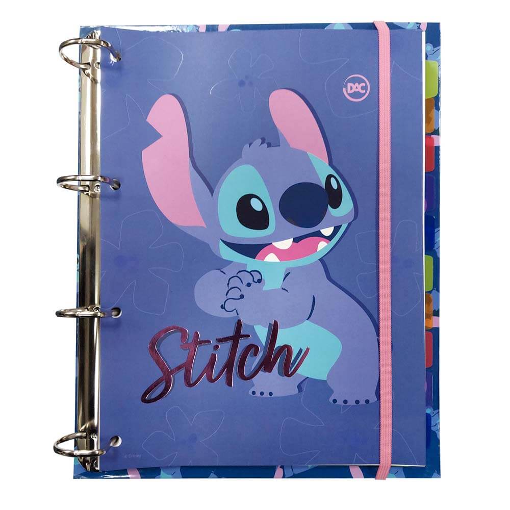 Caderno Argolado Fichário Universitário Stitch 4 argolas 144 folhas ...