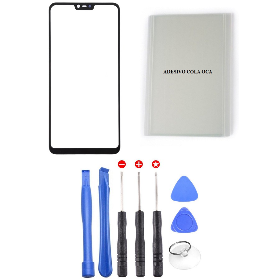 Tela Frontal de Vidro SEM Touch e Display LCD Original para Xiaomi Mi 8 Lite + Cola OCA e Kit ...