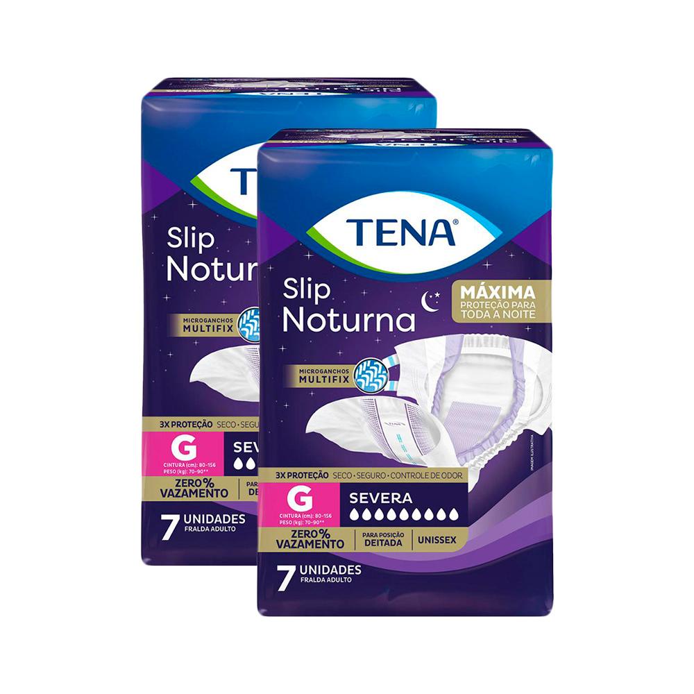 Kit 2 Fraldas Geriátricas Tena Noturna G 14 unidades | Shopee Brasil