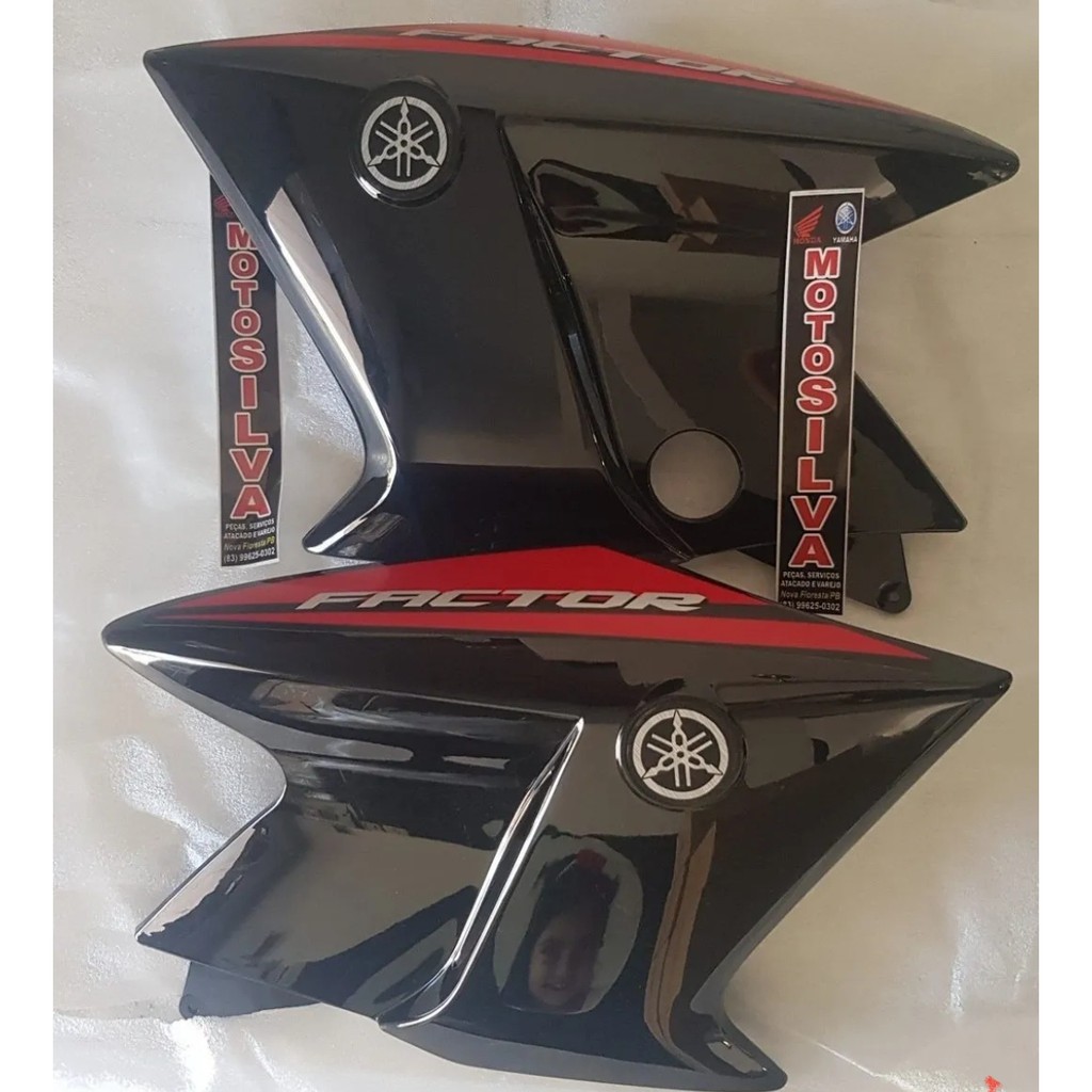 Aba tanque factor 125 2013 2014 2015 preta vermelha adesivada | Shopee Brasil