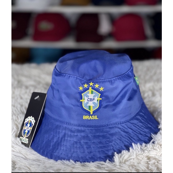 Bucket chapéu Brasil CBF seleção tbm pronta entrega | Shopee Brasil