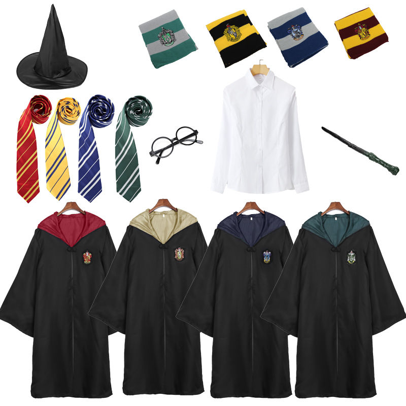 Conjunto Harry Potter Cos Fantasia Gryffindor Infantil Magic Robe