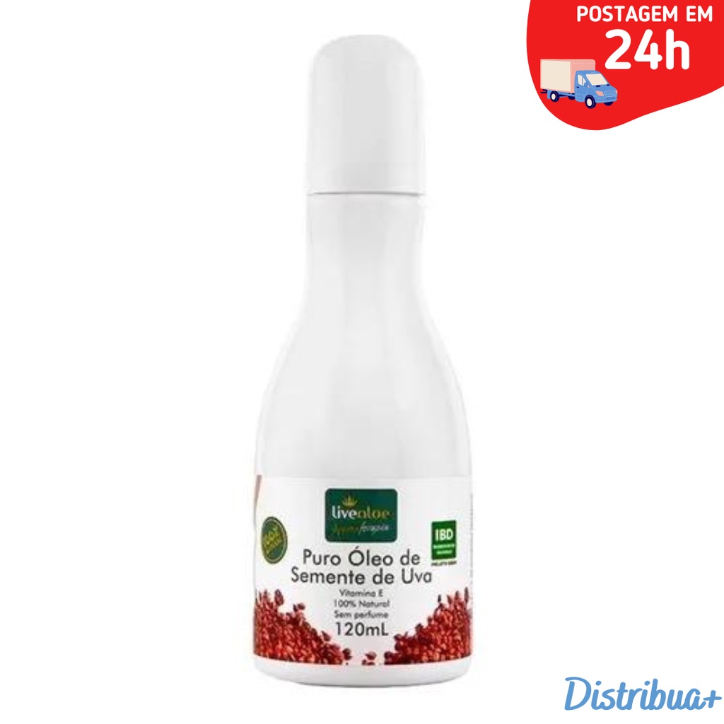 Oleo De Semente Uva Puro 100% Natural Livealoe 120ml | Shopee Brasil