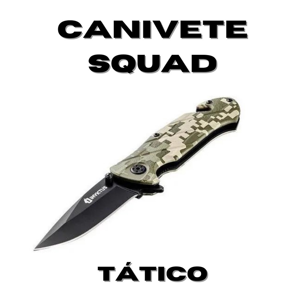 Canivete Tático Squad Invictus Defesa Pessoal Policial Inox | Shopee Brasil