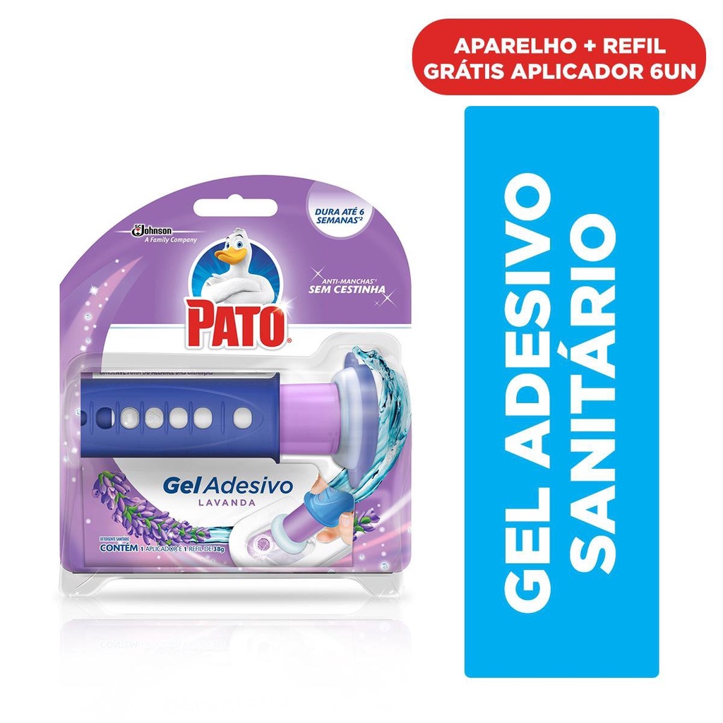 Desinfetante Pato Gel Adesivo com Aplicador Lavanda 38g | Shopee Brasil
