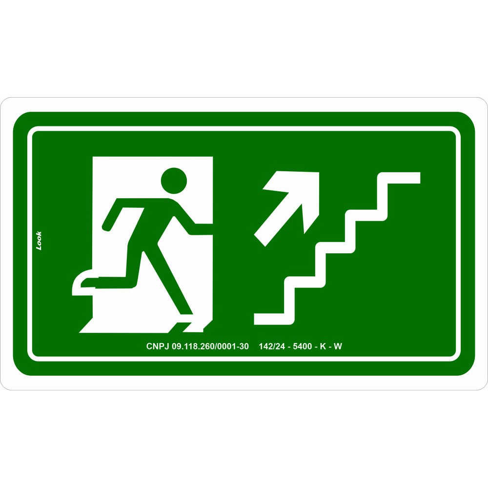 Placa Aviso Seta Sobe Subida Direita S11 Rota De Fuga Escada ...