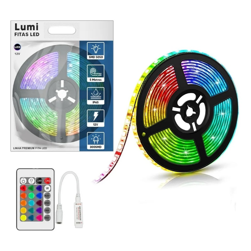 Fita Led Profissional 300 Smd 5050 Rgb 12v Ip20 Colorido Alto Brilho ...