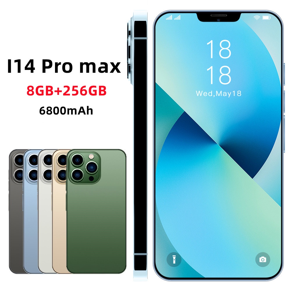 2022 Novo Smartphone I14 Pro Max 6.7 Polegadas Celular 8G + 256GB Tela ...