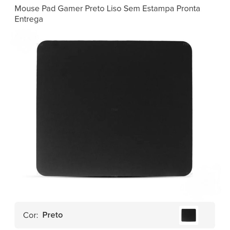 Mouse Pad liso preto emborrachado com tecido antiderrapante | Shopee Brasil