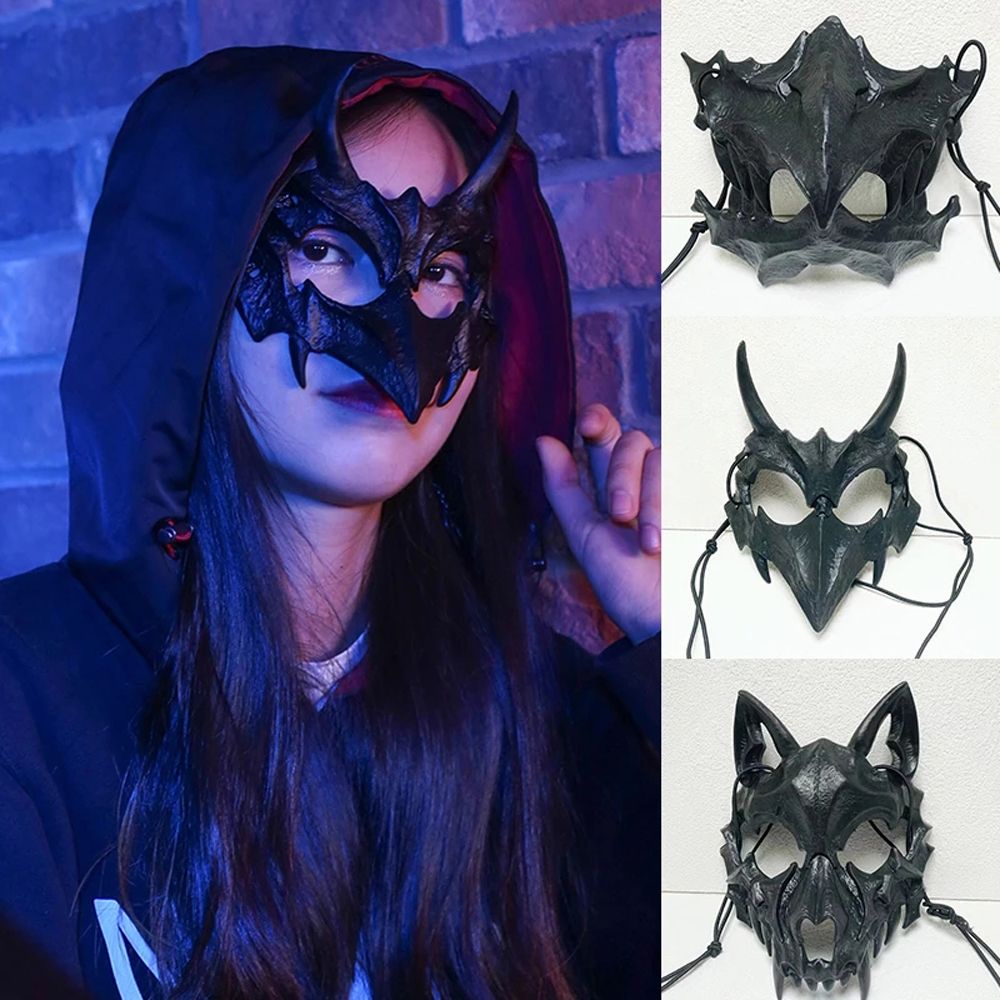 TWINKLE 1pç Máscara Halloween Horror 3D Osso Caveira Longa Dentes ...