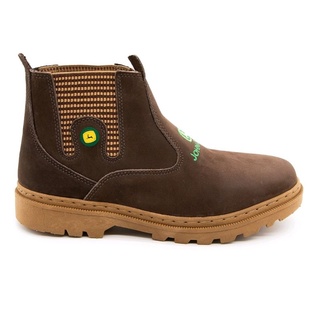 Botina John Deere marron De Couro Nobuck Promoção | Shopee Brasil