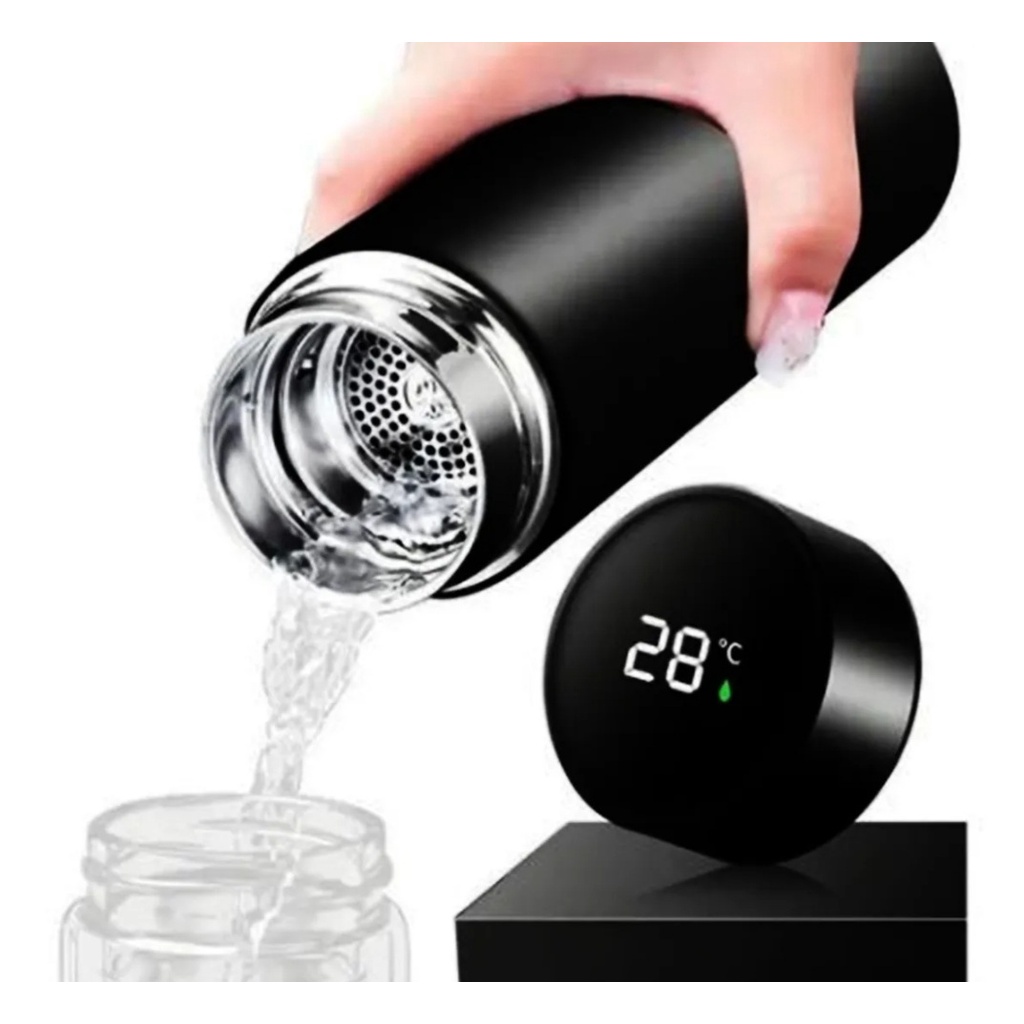 Garrafa Termica Squeeze inteligente 500ml com led medidor de ...
