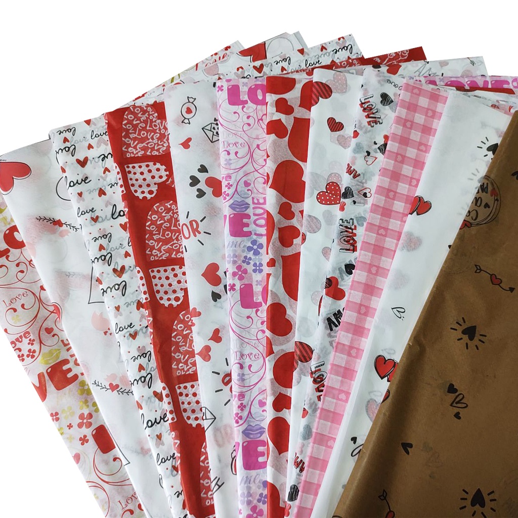 Papel De Seda Estampado Love Amor Cores Pacote 50 Folhas | Shopee Brasil