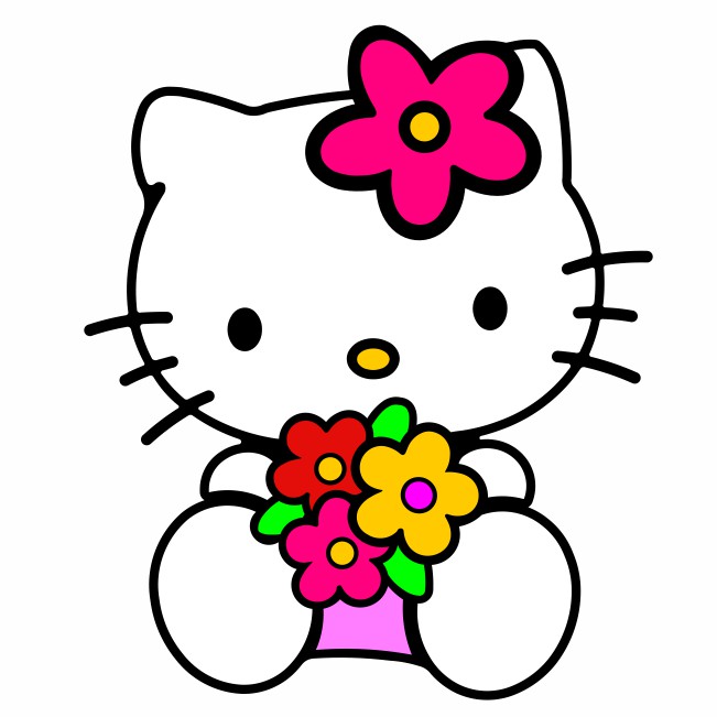 Hello Kitty Flores Adesivo Para Decoração Geek 15cm X 12cm De Menina ...