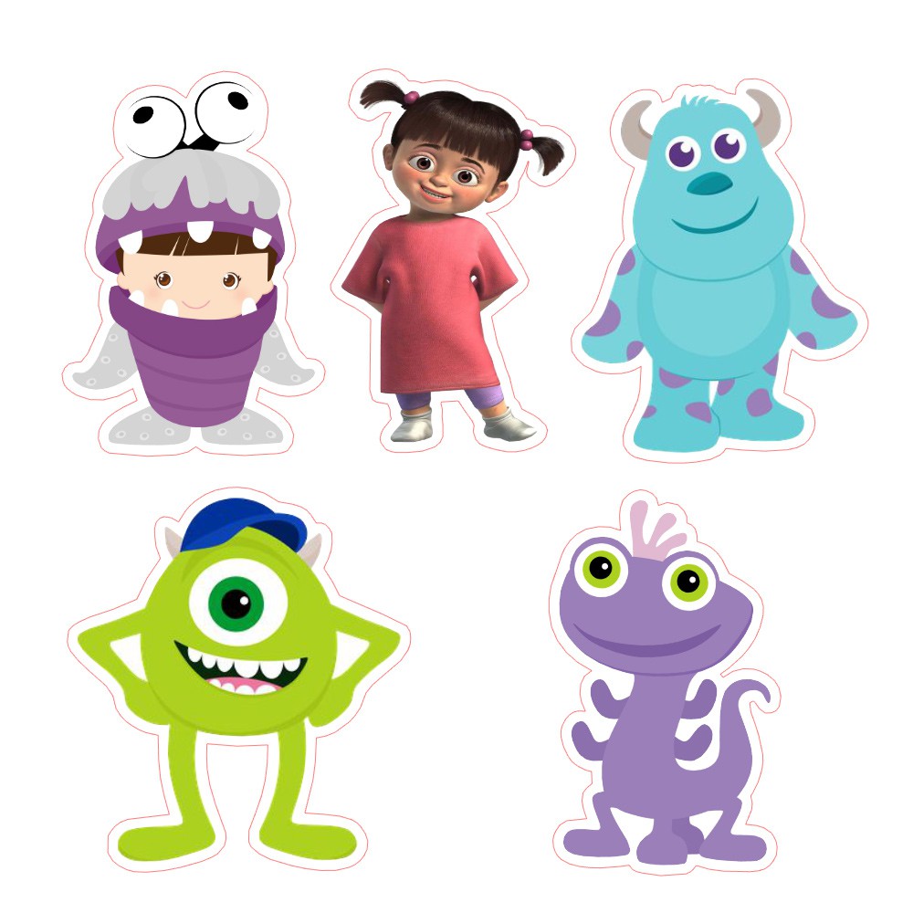 50 Apliques Monstros SA Boo Sullivan Mike Toppers Recortes Tubete ...