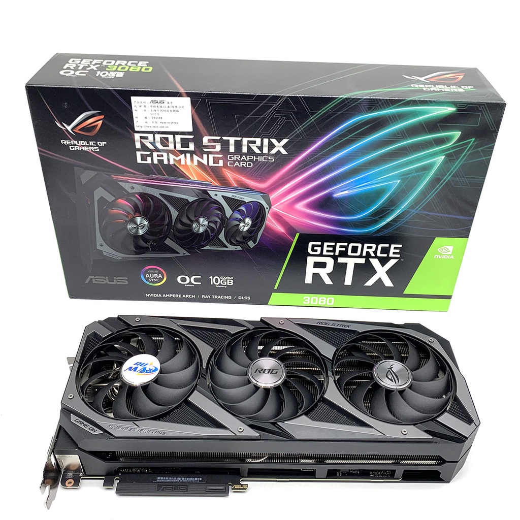 ASUS ROG Strix GeForce RTX 3090 OC Edition 24GB GDDR6X Gaming Graphics Card with Axial-tech Fans ...