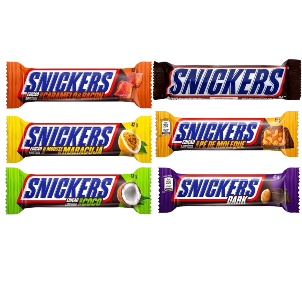 Chocolate snickers edições limitadas sabores 42g escolha os sabores ...