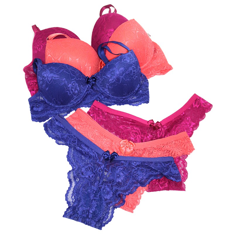 Kit 8 Conjuntos Lingerie sexy sutia bojo calcinha luxo atacado | Shopee ...