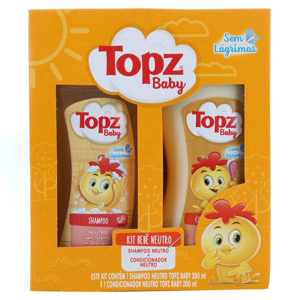 Kit Shampoo E Condionador Topz Baby 200ml Neutro SUPER PROMOÇÃO ...