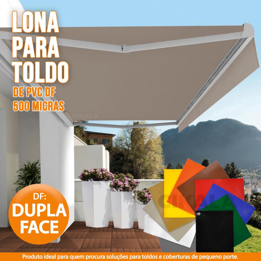 Lona DF Dupla Face Areia 4x2 Metros PVC Vinil Espessura 500 Micras para ...