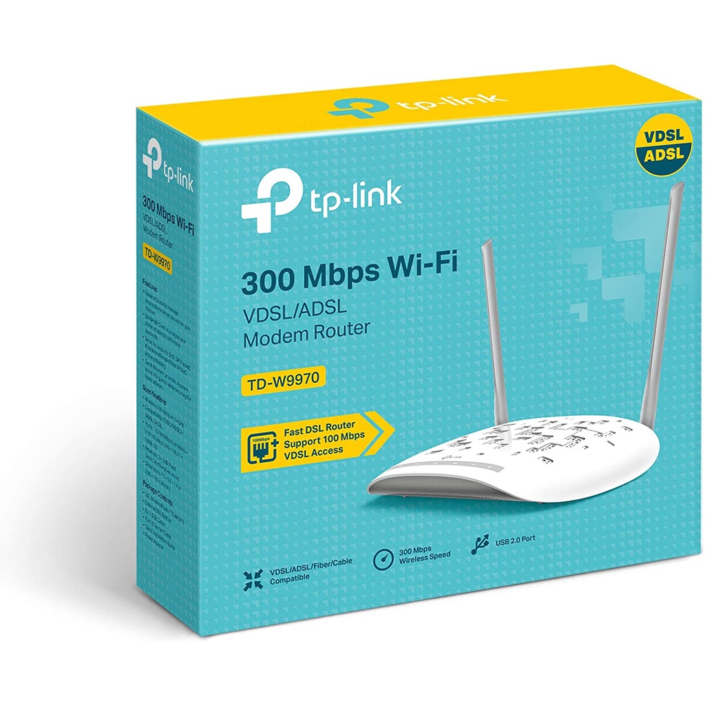 Modem Roteador Wireless N Vdsl2 Usb 300mbps Td-w9970 - Original Tp-link ...