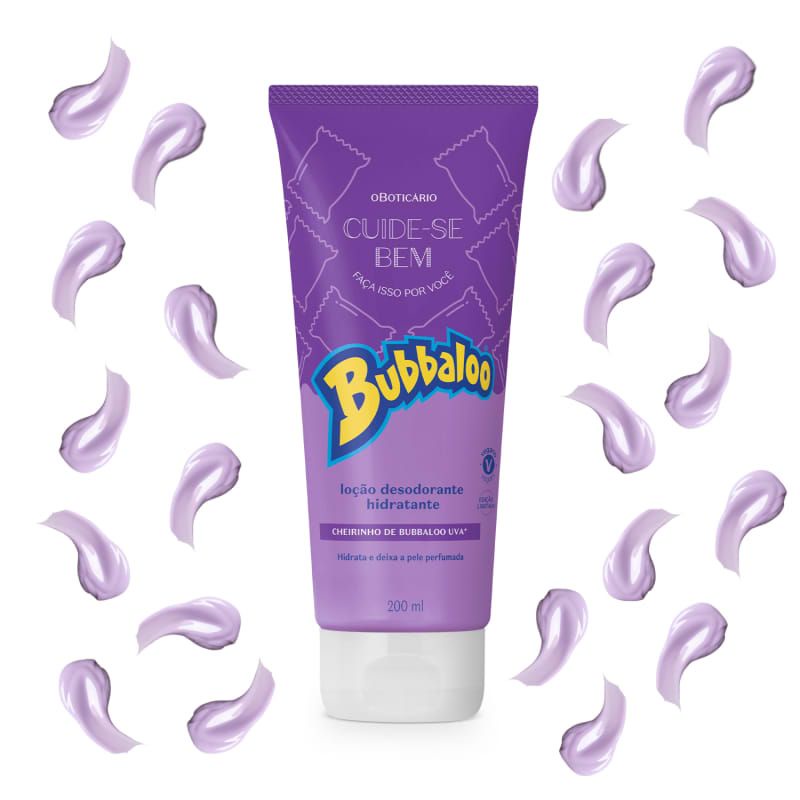 Loção creme Hidratante Desodorante Corporal Cuide-se Bem Bubbaloo Uva ...