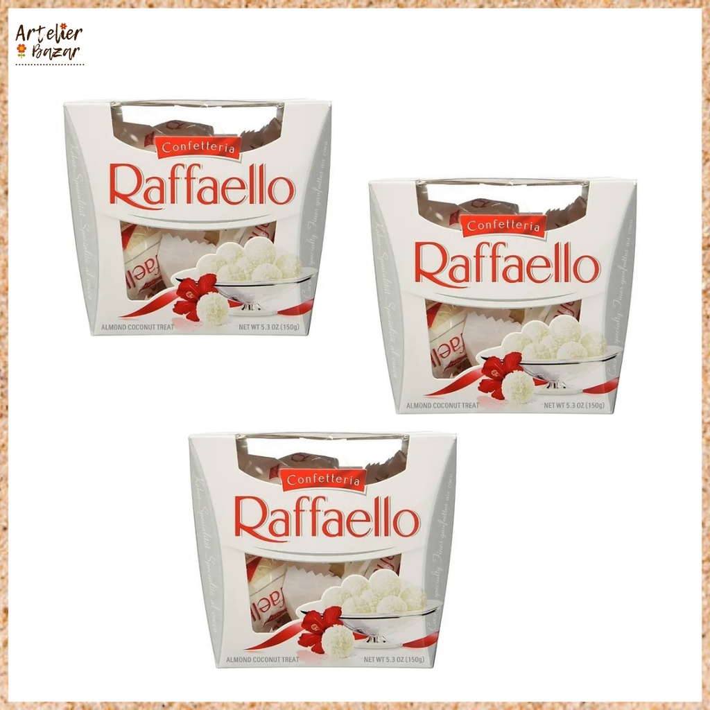 Bombom Raffaello Ferrero Rocher Caixa 150g Com 16 Unidades - KIT COM 3 ...