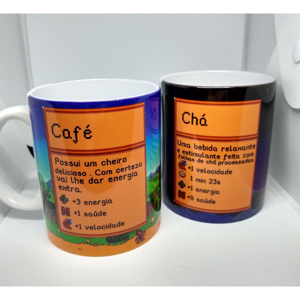 Kit 2 Canecas Stardew Valley Chá e Café - Escorrega o Preço