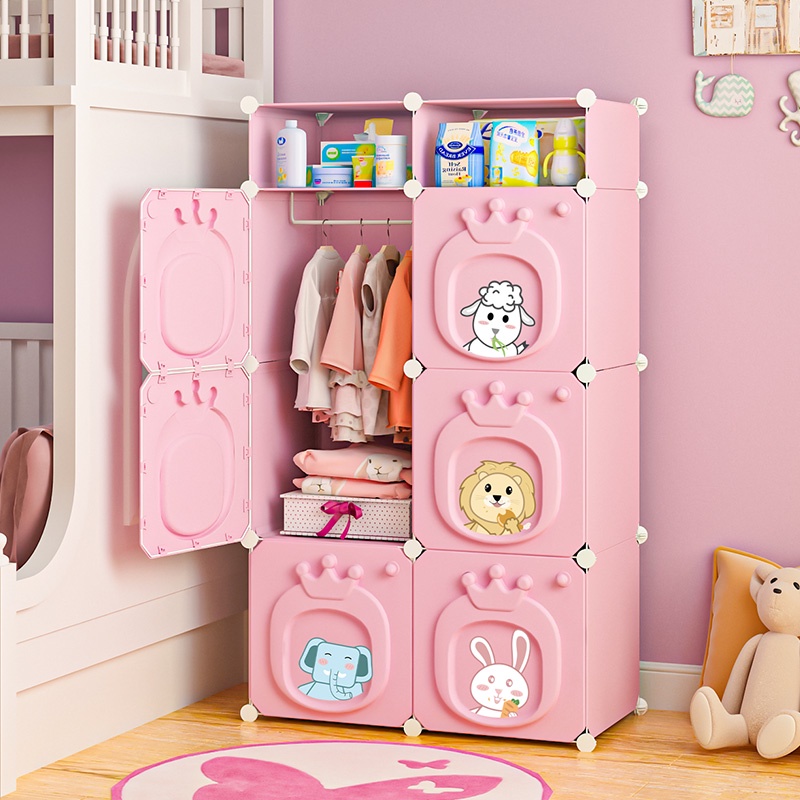 Guarda Roupa Infantil Simples Casa Quarto Bebê Menina Plástico ...