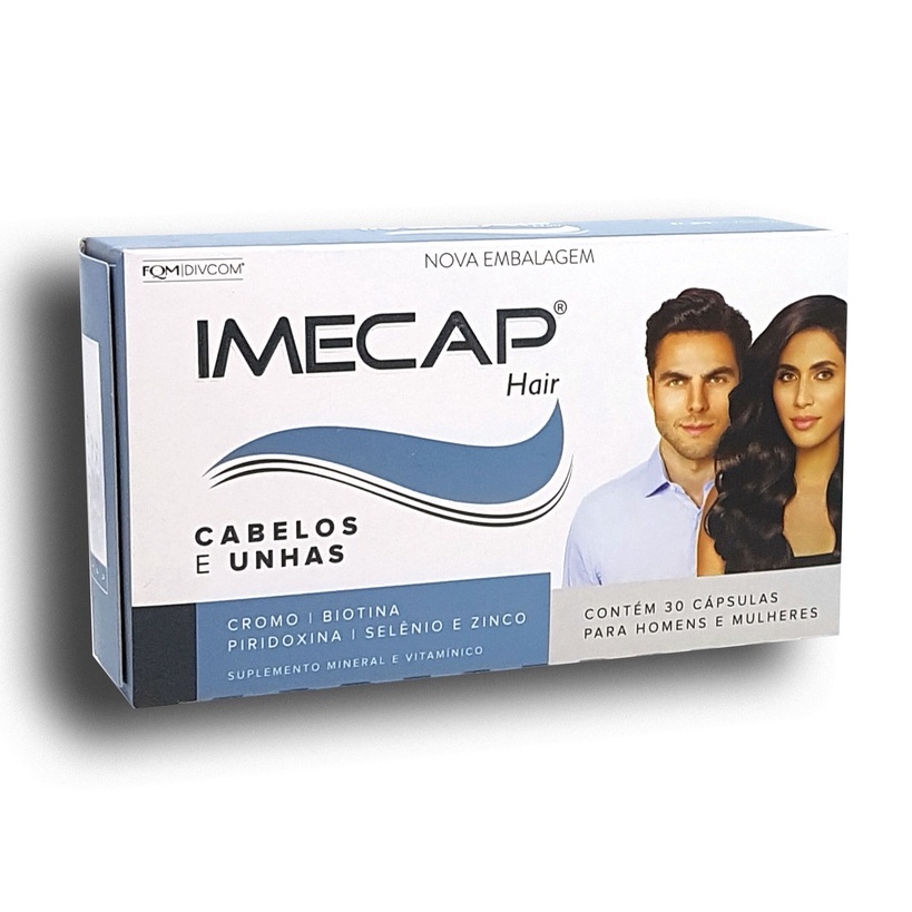 Imecap Hair Cabelos E Unhas 30 Capsulas Biotina Cromo E Zinco | Shopee ...