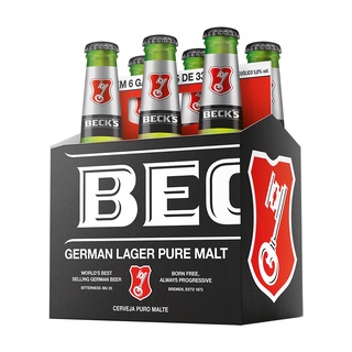 Cerveja Beck's Lager Puro Malte Long Neck 330 mL (Cx 6 uni.) | Shopee Brasil