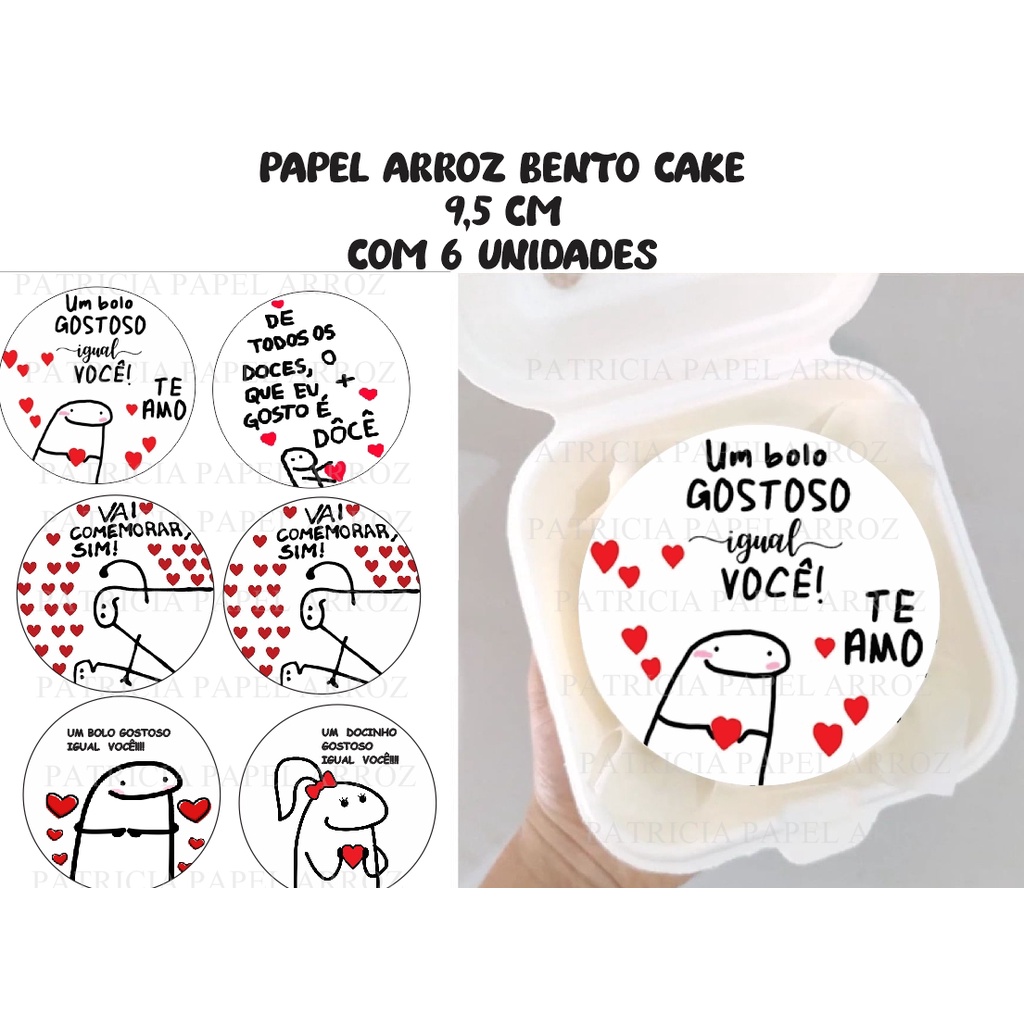 Papel de arroz Bento cake, Mini Bolo, lula,Bolo Marmita com 6 unidades ... Papel de arroz Bento cake, Mini Bolo, lula,Bolo Marmita com 6 unidades ...