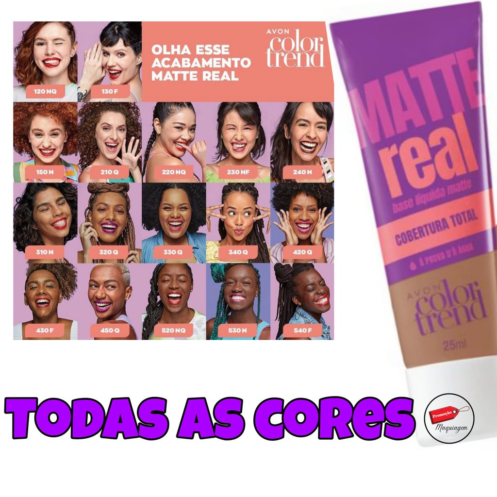Base Líquida Matte Real Color Trend Avon A Prova D Água | Shopee Brasil