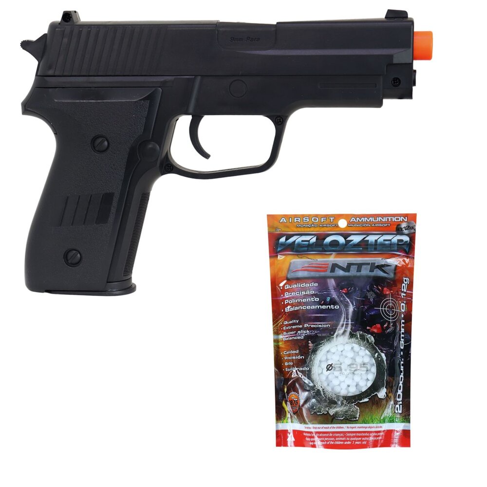 Pistola Airsoft Spring Vigor P226 + Bbs Nautika 0.12g 2000un | Shopee Brasil