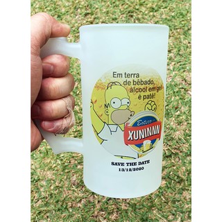 Caneca Chopp Vidro Jateado The Simpsons - Homer Simpson | Shopee Brasil