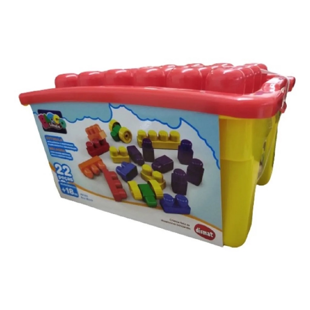 Caixa com 22 Blocos De Montar Box Block Mk165 - Dismat | Shopee Brasil