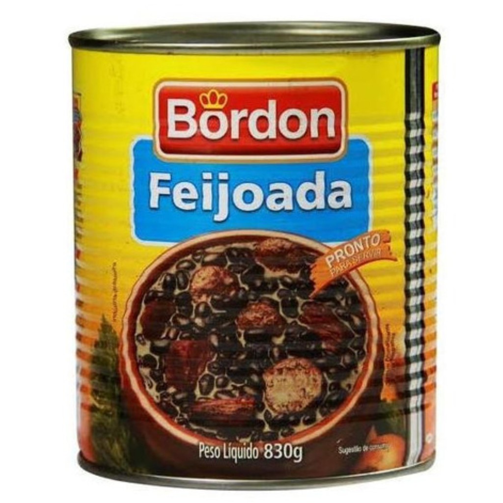 Feijoada lata Bordon 830 gr | Shopee Brasil